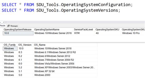 sdu tools using t sql to find operating system versions locales skus