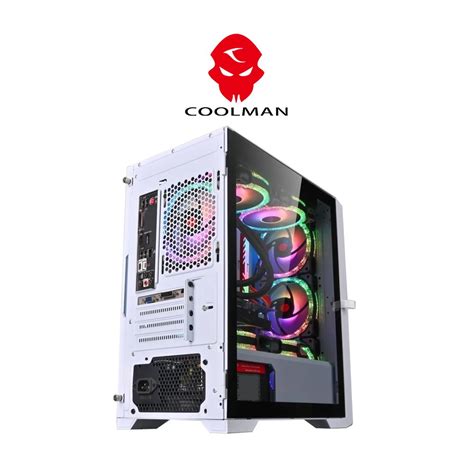 Coolman Ruby 3 Rgb Fans Matx Black White Pc Case Go Tech Microbiz