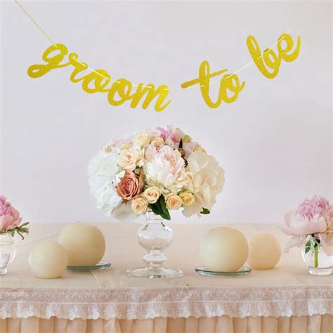 Groom To Be Decorations Groom To Be Banner Gold Glitter Bachelor
