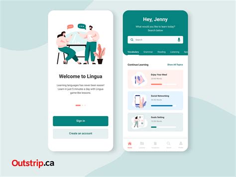 UI Design Language Learning App Web Design Graphi On Behance