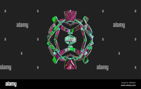 Centrally Placed Curved And Very Colorful Artfully Multi Layered Textured Abstract Symmetrical