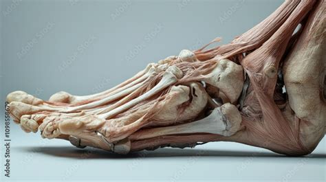 Detailed Human Anatomy Of The Foot Featuring Bones And Muscles For Educational And Medical