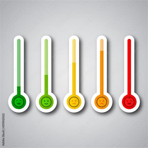 Thermometer As Stress Level Scale Emotions Stress Level Scale Emotions Color Level Indicator
