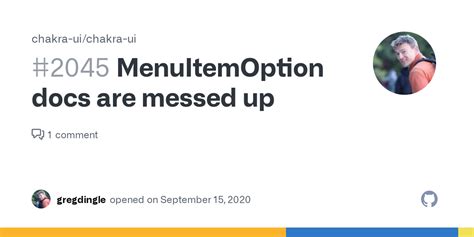 Menuitemoption Docs Are Messed Up Issue Chakra Ui Chakra Ui Github