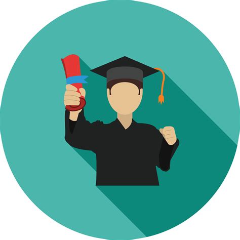 Student Holding Degree Flat Long Shadow Icon 11280129 Vector Art At