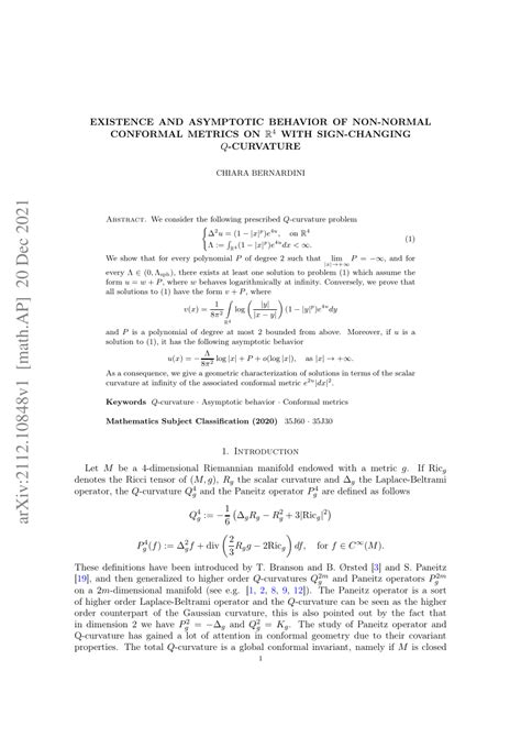 Pdf Existence And Asymptotic Behavior Of Non Normal Conformal Metrics