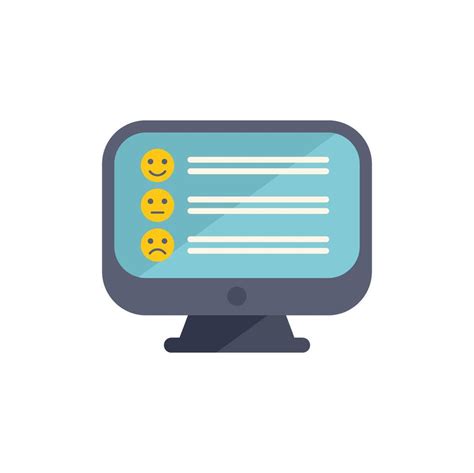 Online Survey With Emojis Displaying On Computer Screen 51063065 Vector