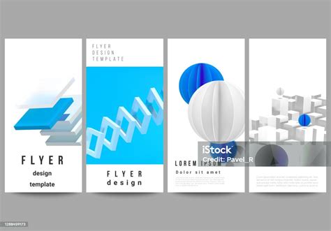 전단지의 벡터 레이아웃 웹 사이트 광고 디자인배너 디자인 템플릿 수직 전단지 디자인 웹 사이트 장식 배경 동적 기하학적 파란색 모양의 3d 렌더링 벡터 컴포지션 0명에 대한