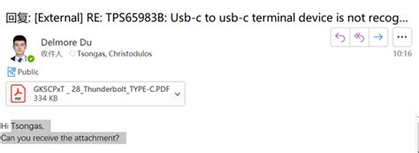 TPS B Usb C To Usb C Terminal Device Is Not Recognized Interface Forum Interface TI