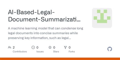 Github Ai Based Legal Document Summarizationai Based Legal Document