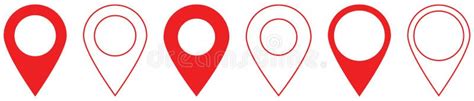 Set of location red icons stock vector. Illustration of point - 276006209