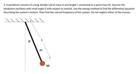 Solved 3 A Pendulum Consists Of A Long Slender Rod Of Mass M And