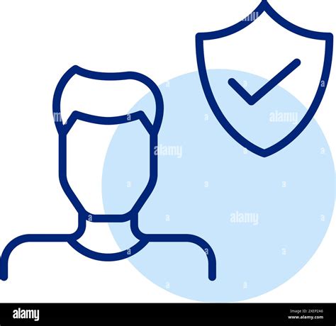 male user shield and checkmark secure internet practices cyber