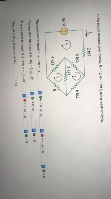 Solved In The Bridge Network Given Below R 12 Kn Find Io