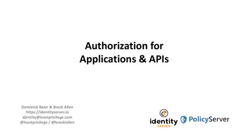 Authorization For Applications And Apis Speaker Deck