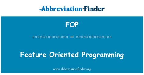 Fop Steht Für Feature Orientierte Programmierung Feature Oriented
