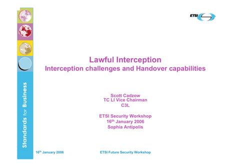 Lawful Interception Interception Challenges And Handover Capabilities