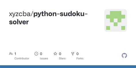 Github Xyzcba Python Sudoku Solver
