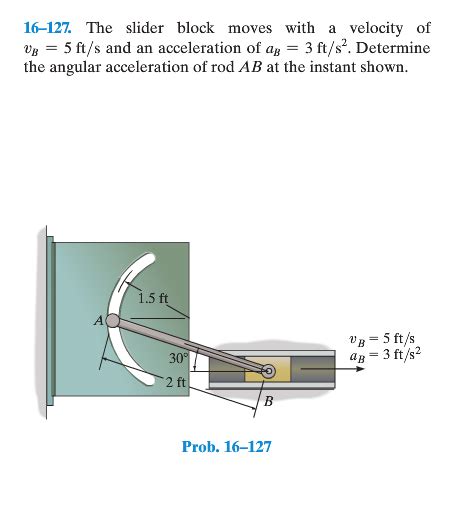 Solved The Slider Block Moves With A Velocity Of VB Ft S Chegg