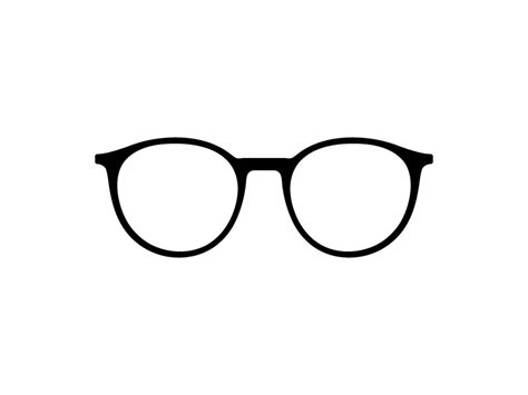 Eye Glasses Silhouette Pictogram Front View Flat Style Can Use For