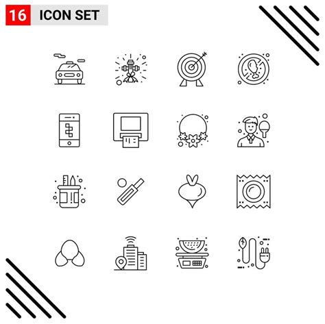 Set Of 16 Modern Ui Icons Symbols Signs For Smartphone Application Business Fresh Diet Editable