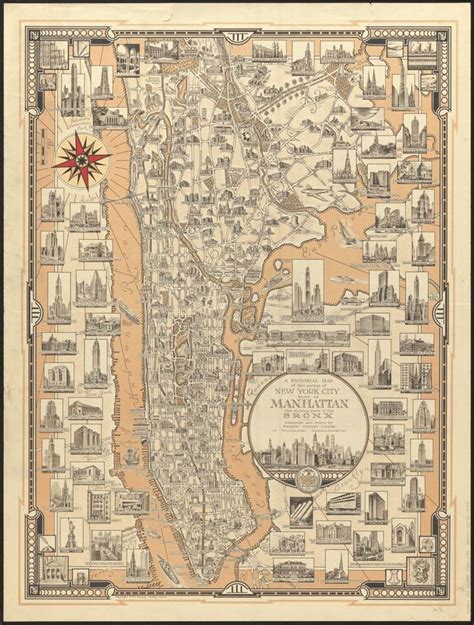A Pictorial Map Of That Portion Of New York City Known As Manhattan