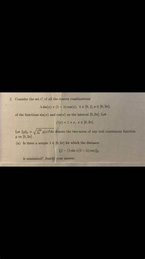 Solved Consider The Set C Of All The Convex Combinations Chegg