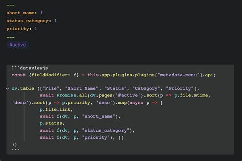 sorting with dataviewjs and metadata menu help obsidian forum