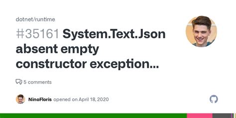 Systemtextjson Absent Empty Constructor Exception On Class None For Struct · Issue 35161