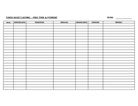 asset listing pdf