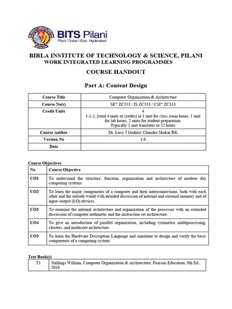 Computerorganization Architecture Regular Ho Pdf Central