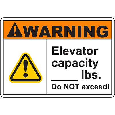 Elevator Capacity Sign At Frank Mauricio Blog
