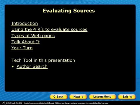 Evaluating Sources Introduction Using The Rs To