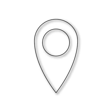 평면 스타일에 지도 핀 위치 기호 원 아이콘 흰색 배경에 그림자와 함께 간단한 검은 모양 이 웹 디자인 요소 벡터 일러스트 레이 션 10 Eps에 저장 프리미엄 벡터