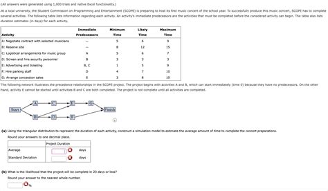 Solved All Answers Were Generated Using 1000 Trials And