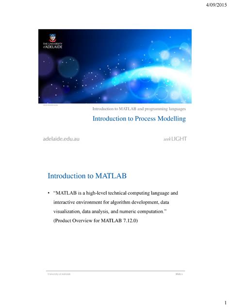 Introduction To Matlab Introduction To MATLAB And Programming Languages Introduction