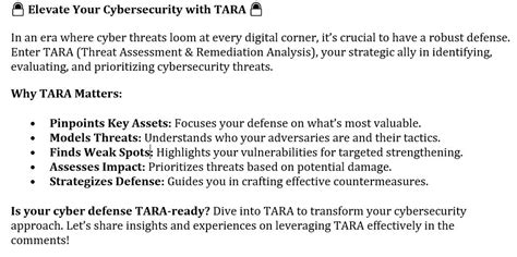 Cybersecurity Tara Riskmanagement Digitaldefense Techtalk