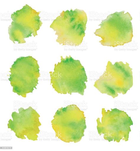 색상화 워터컬러 Splashes 노랑에 대한 스톡 벡터 아트 및 기타 이미지 노랑 녹색 수채화 Istock