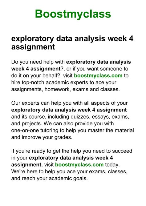 exploratory data analysis week 4 assignment by boost my class issuu