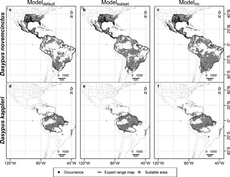 Climatically Suitable Areas Of D Novemcinctus Panel A C And D Download Scientific Diagram