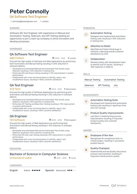 5 Software Qa Engineer Resume Examples And Guide For 2023