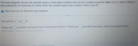 The Tree Diagram Shows The Sample Space Of Two Digit Numbers That Can