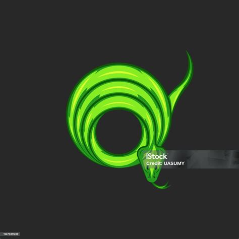 그린 맘 바 뱀 로고 트위스트 반지 모양 파충류 포크 혀 마스코트 엠 블 럼 티셔츠 프린트 T 셔츠에 대한 스톡 벡터 아트 및