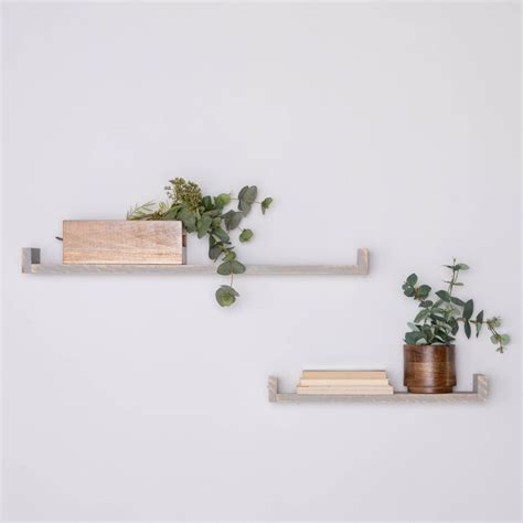 Prateleira Retangular Cinza 50x12 Em Madeira Reciclada Evan Klast Home