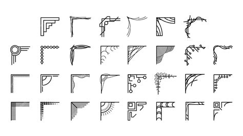 premium vector set hand draw of corners different shapes flower