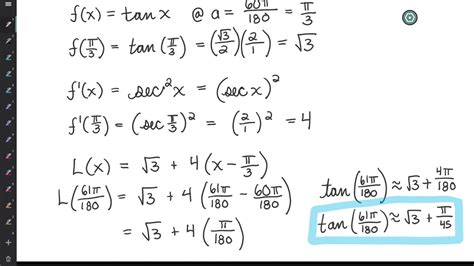 3 10 Linear Approximation Part 2 Youtube