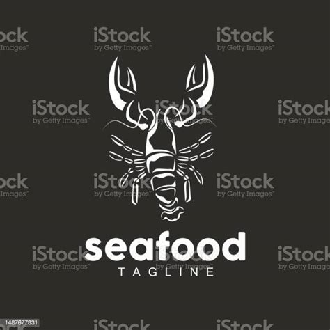 랍스터 로고 간단한 미니멀리스트 디자인 새우 해산물 음식 벡터 일러스트레이션 기호 아이콘 갈고리 발톱에 대한 스톡 벡터 아트 및 기타 이미지 Istock