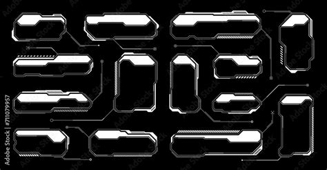 White Futuristic HUD UI Elements Sci Fi User Interface Text Boxes Callouts Warning Message