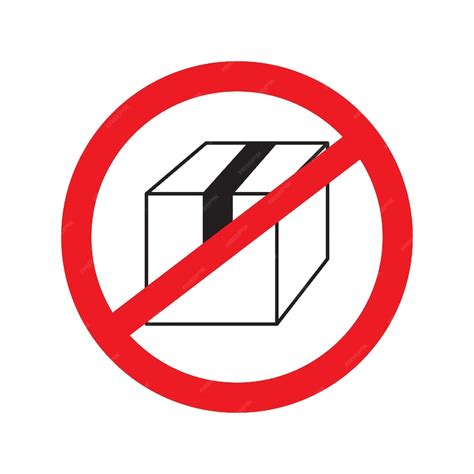 Premium Vector Prohibited Package Icon Box With Red No Sign Banned