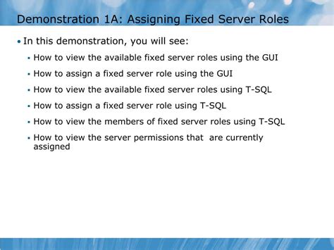 PPT Module Assigning Server And Database Roles PowerPoint Presentation ID